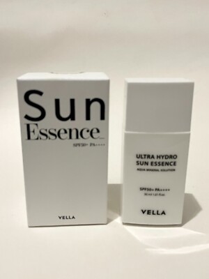 VELLA Ultra Hydro Sun Essence SPF 50+ 30ml Aqua Mineral Solution Vegan ...