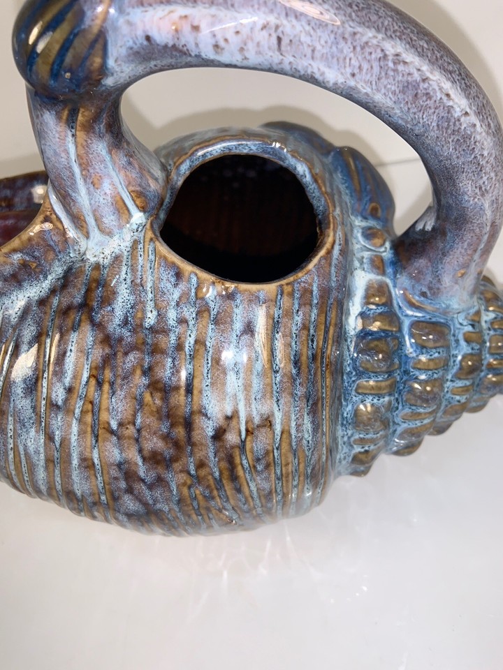 Drip Glazed Pottery Studio Art Majolica Conch Shell Pitcher - Gorgeous ...