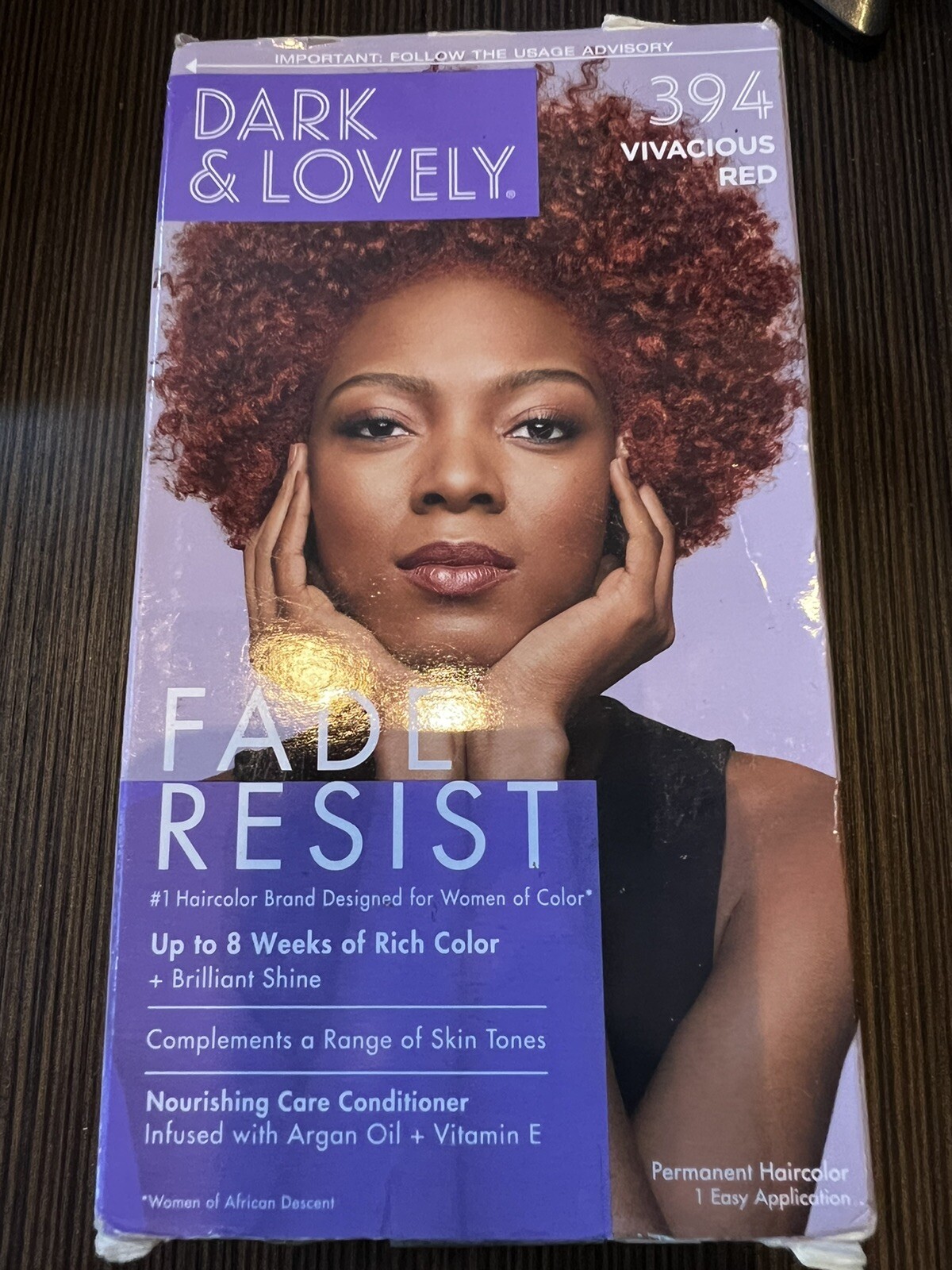 Dark and Lovely Fade Resist Permanent Hair Color - 394 Vivacious Red | eBay