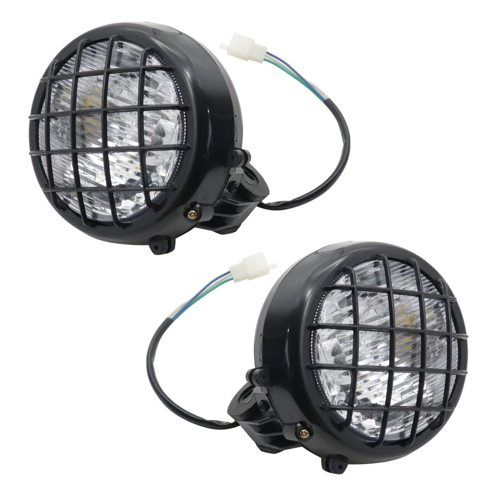 2x LED Headlights for Yamaha Banshee 1987-2006 lens bulbs Grills ...