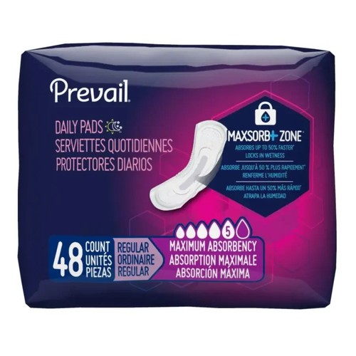 Prevail Incontinence Bladder Control Pads Maximum Absorbency 11 Inch PV ...