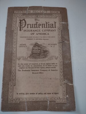 1918 to 1920 Prudential Insurance book, | eBay