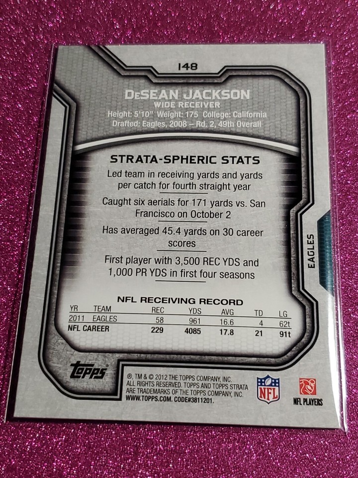 2012 Topps Strata Retail Philadelphia Eagles Football Card #148 DeSean ...