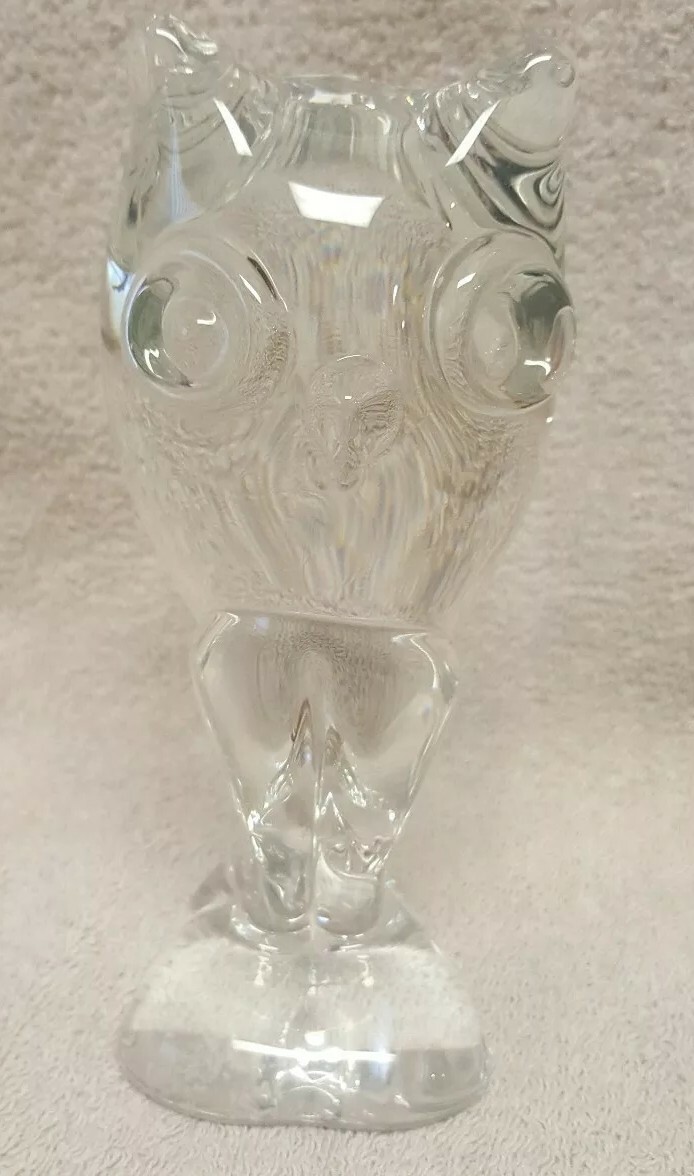 Kristaluxus Crystal Owl Figurine Sculpture Clear Glass 7" | eBay