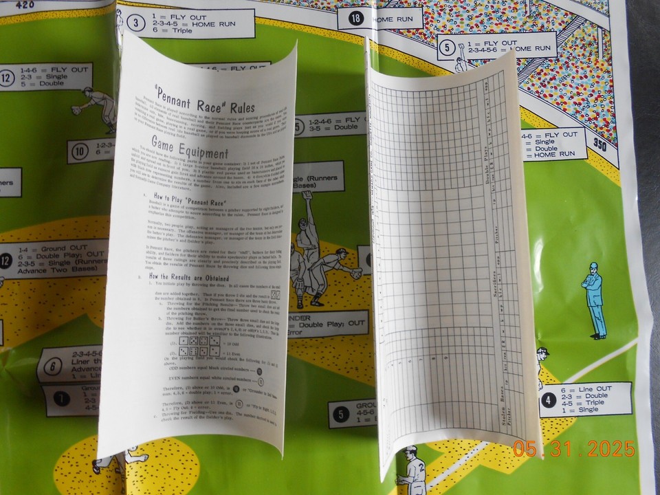 NOS 1957 NEGAMCO Pennant Race Baseball Game cardboard can NEW OLD STOCK ...