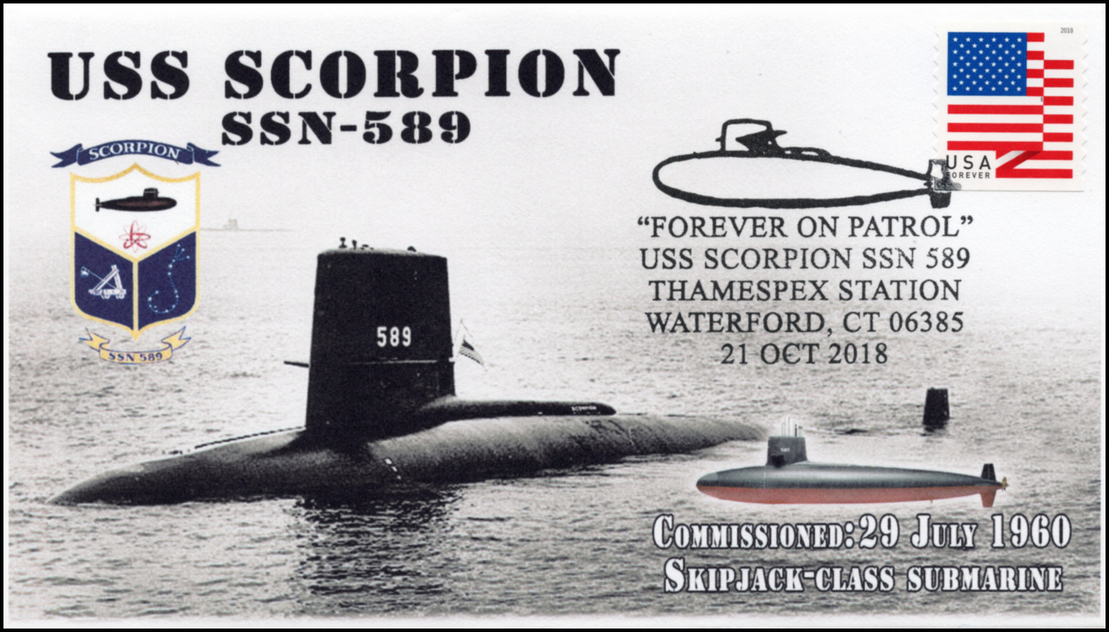 18-263, 2018, USS Scorpion, SSN 589, Pictorial Postmark, Event Cover | eBay