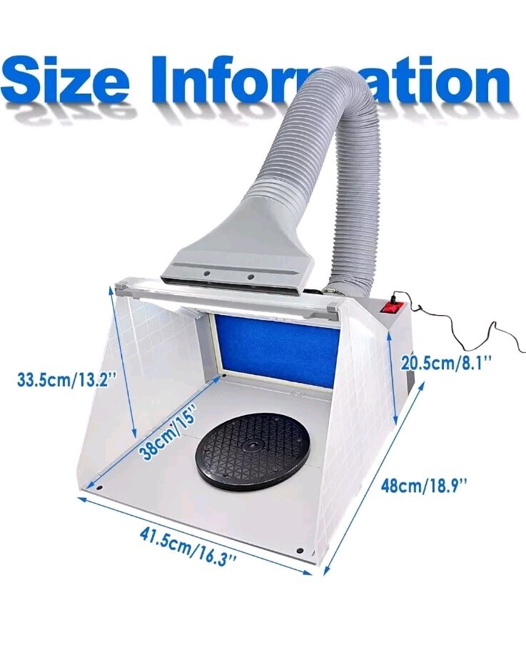Spray Booth and Extractor Hose Kit Paint Craft Airbrush Toy Model with ...