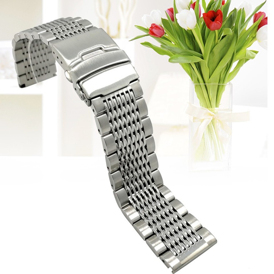 20mm Stainless Steel Watch Strap Solid Metal Sanding Watch Band ...