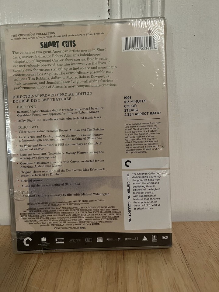Short Cuts (DVD, 2008, Criterion Collection) 715515033626| eBay