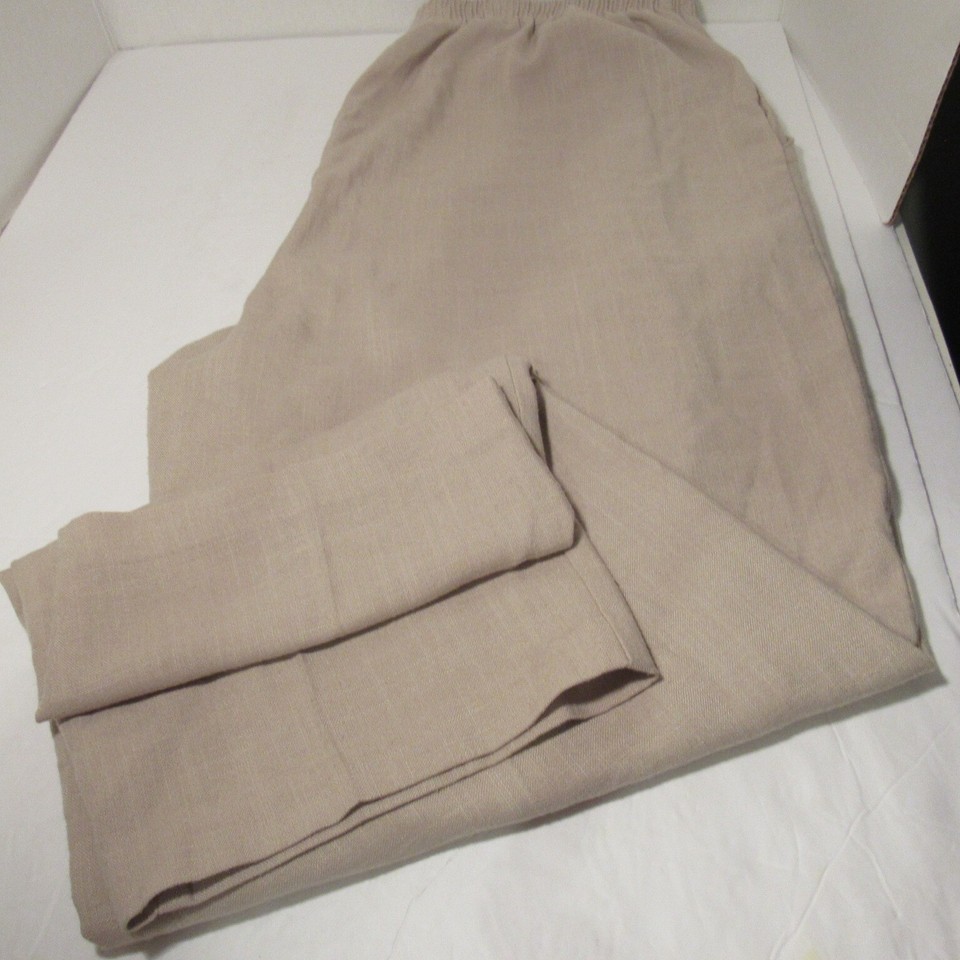 Briggs Womens Tan Elastic Waist Pull-on Comfort Stretch Straight Leg ...