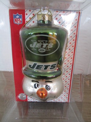Topperscot NFL New York Jets Blown Glass Snowman Wearing Jets Hat ...