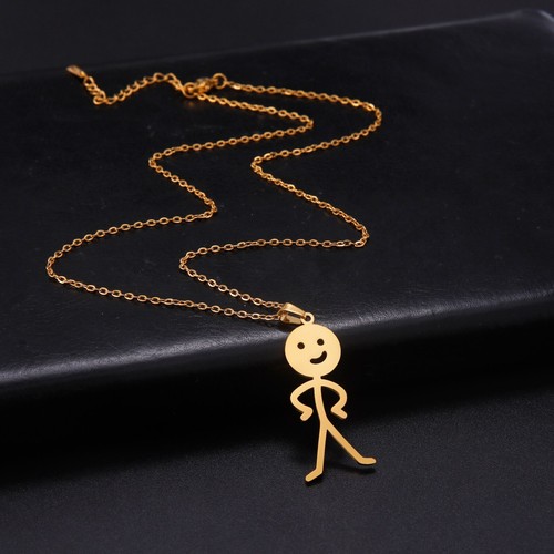 NewAkimbo Stickman Pendant Necklaces Stainless Steel Pendant Necklace ...
