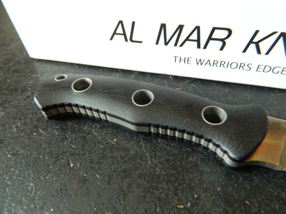 AL MAR KNIVES, 6 1/2" OPERATOR FIXED BLADE KNIFE D2 BLADE BLK G10 ...