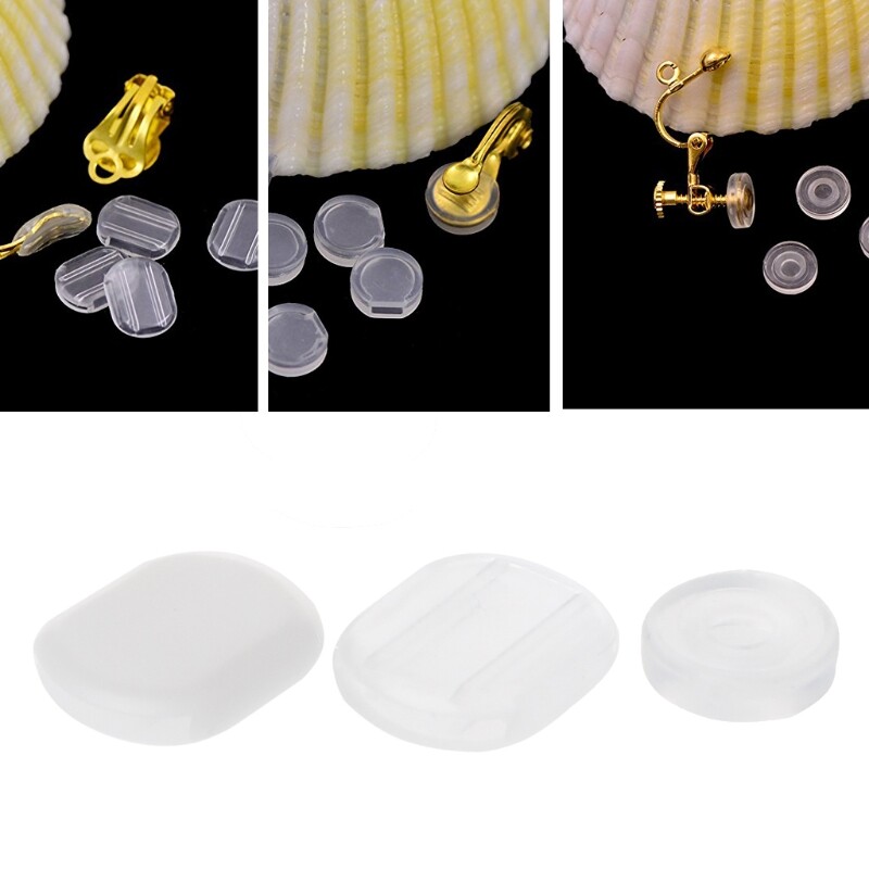 50 Pieces Clear Silicone Earring Pads Portable Anti Earring Cushion ...