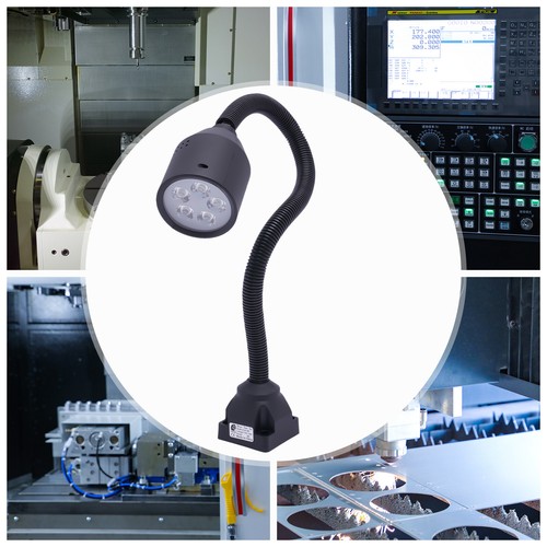 5W LED Lathe Work Light Fixed Base Flexible Arm For CNC Milling Machine ...