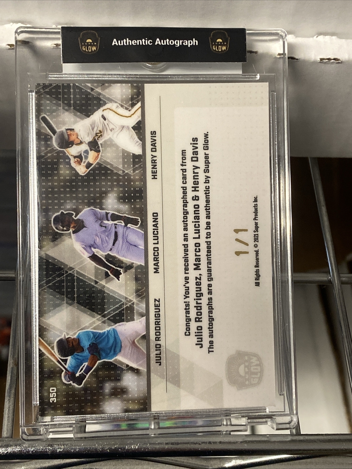 Julio Rodriguez, Luciano, Davis Rookie RC 2021 SUPER GLOW TRIPLE AUTO ...