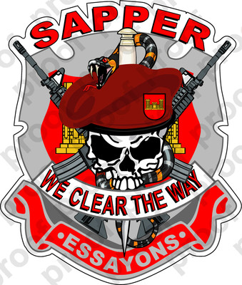 STICKER US ARMY SAPPER SKULL Logo | eBay