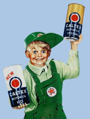 Caltex HD Motor Oil NEW Sign 24x30" USA STEEL XL Size - CUTE KID! | eBay