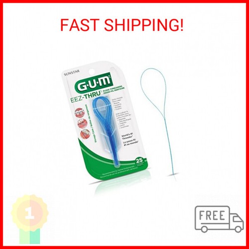 GUM - 840RI EEZ-Thru Floss Threaders, 25 Count, Blue | eBay