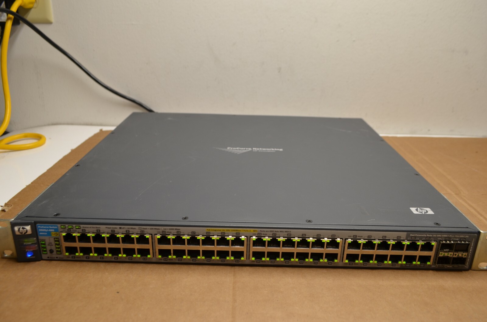 HP ProCurve 3500yl-48g-poe Gigabit Ethernet Switch J8693a W Rack Ears ...