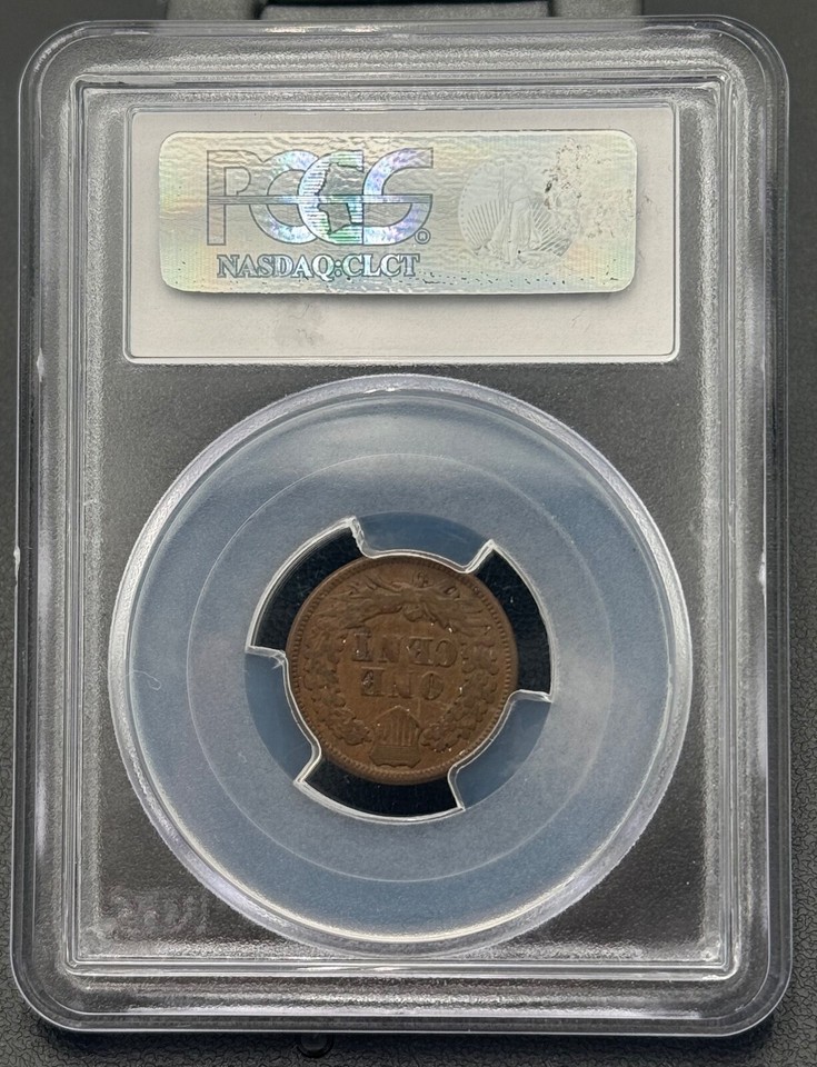 1877 Indian Head 1 Cent, Penny PCGS Fine 12 Brown, Low Mintage Key Date ...