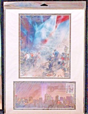 9/11 HEROES POSTER OFFICIAL USPS NYFD GROUND ZERO PRINT+FDC DOUBLE ...