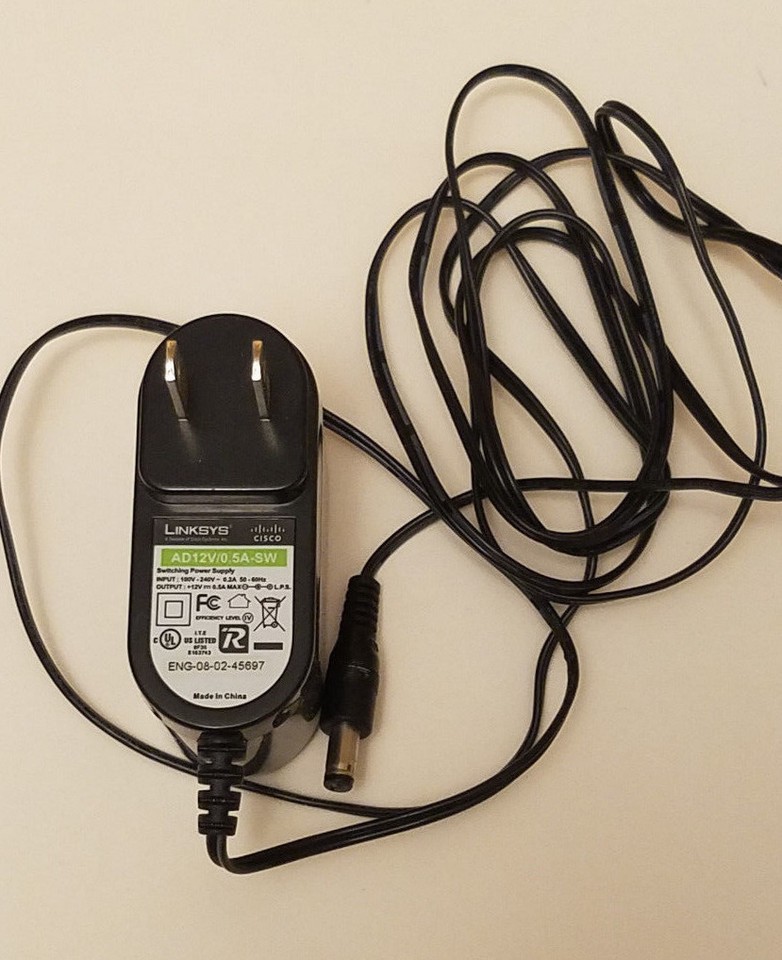 Linksys AD12V/0.5A-SW Power Supply Adapter 100-240V .2A 50/60Hz DC Out ...