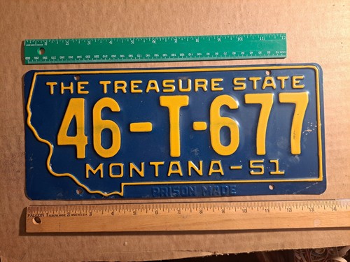 License Plate, Montana, 1951, Treasure State, 46 - T (Truck) - 677 ...