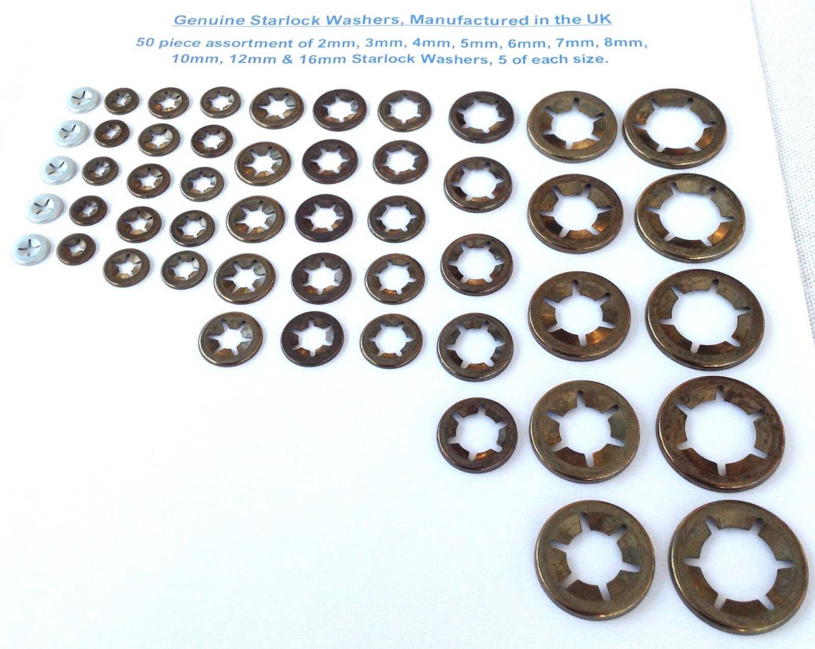 Starlock Push Fit Star Nut Push On Lock Speed Washers 5x2,3,4,5,6,7,8 ...