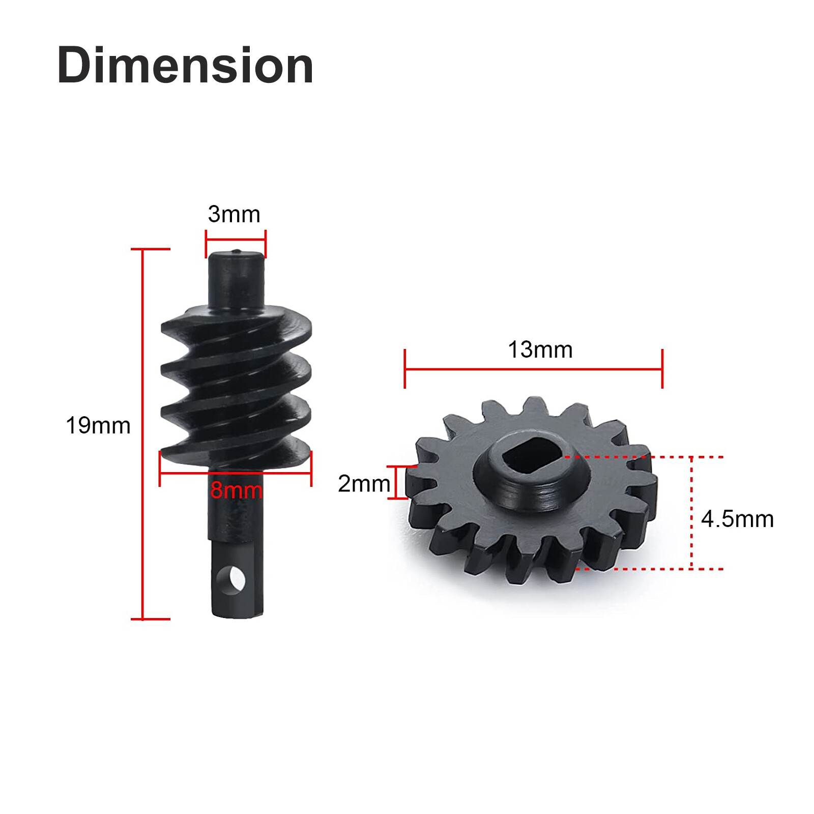 13T Steel Overdrive Differential Diff Worm Gear Set for Axial SCX24 1/ ...