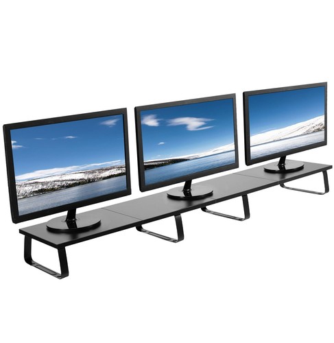 55 inch Extra Long Monitor Stand, Wood & Steel Desktop Riser, Multi ...