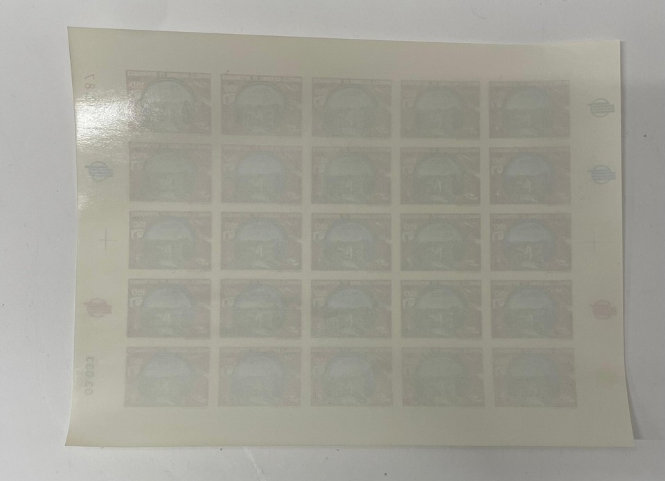 Rare Vintage 1987 New Caledonia 150F Imperforate Stamp Sheet - $40K APR ...