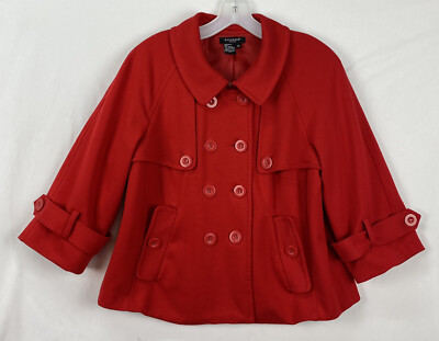 Sandro Sportswear Jacket Women's M RED Double Breasted Swing Knit ...