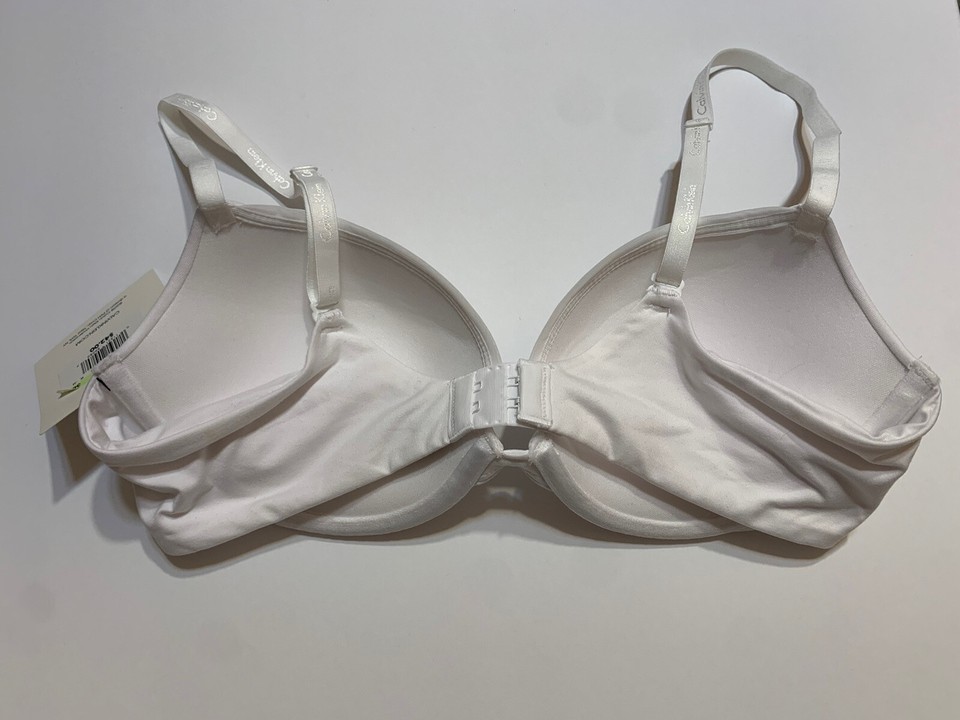 Calvin Klein White Push-up Plunge Convertible Strap Bra Womens Size 36B ...