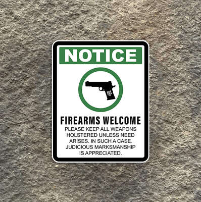 Firearms Welcome Vinyl Decal | eBay