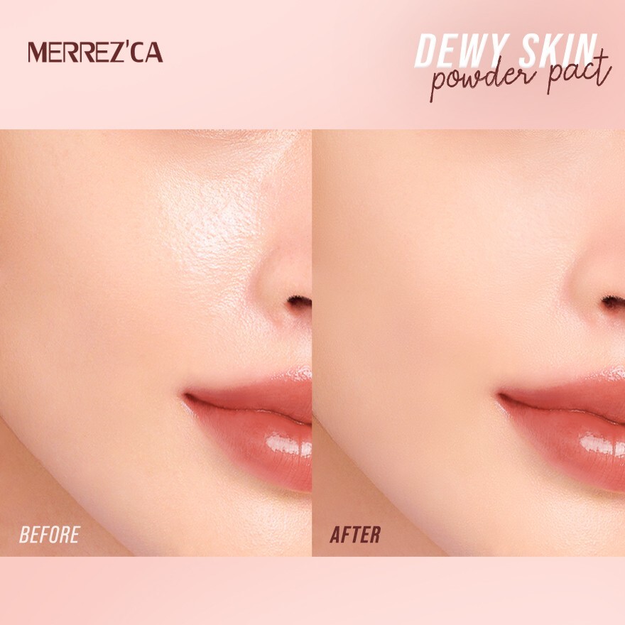 Merrez'ca Dewy Skin Powder Pact light foundation smooth fine long ...