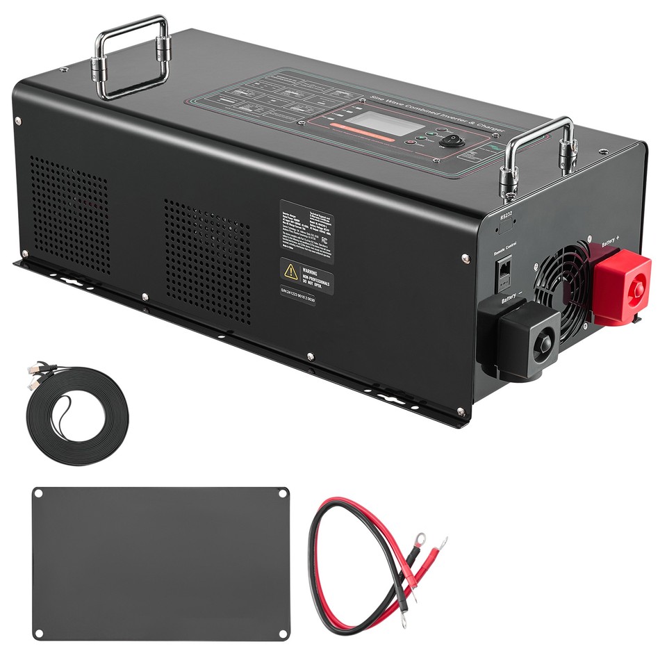 4000W Pure Sine Wave Inverter Charger DC 24V to AC 120V Power Inverter ...