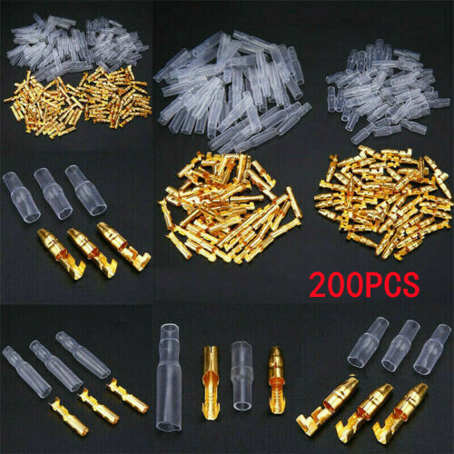 200PCS Car Motorcycle Terminals Male & Female Wire Bullet Crimp ...