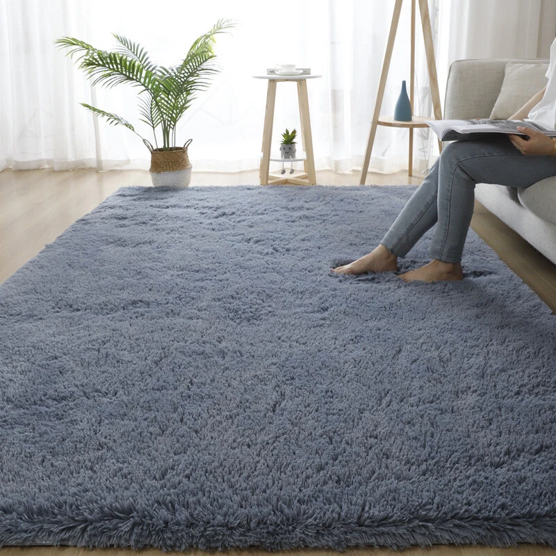 Super Soft Shaggy Rugs Anti-Slip Large Fluffy Rug Living Room Bedroom ...