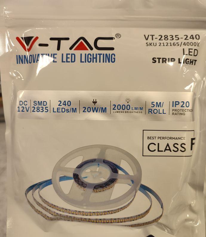 V-tac Led Strip 12V 4000K IP20 5 Meter - VT-2835- 212165 | eBay
