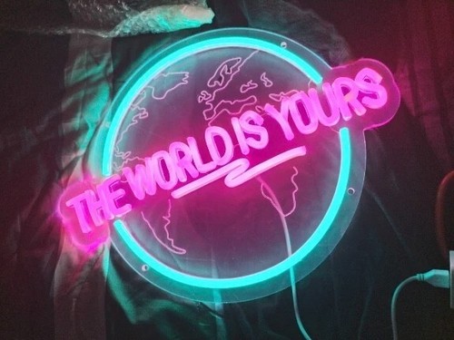 100% Brand New The world is yours scarface neon light sign wall | eBay UK