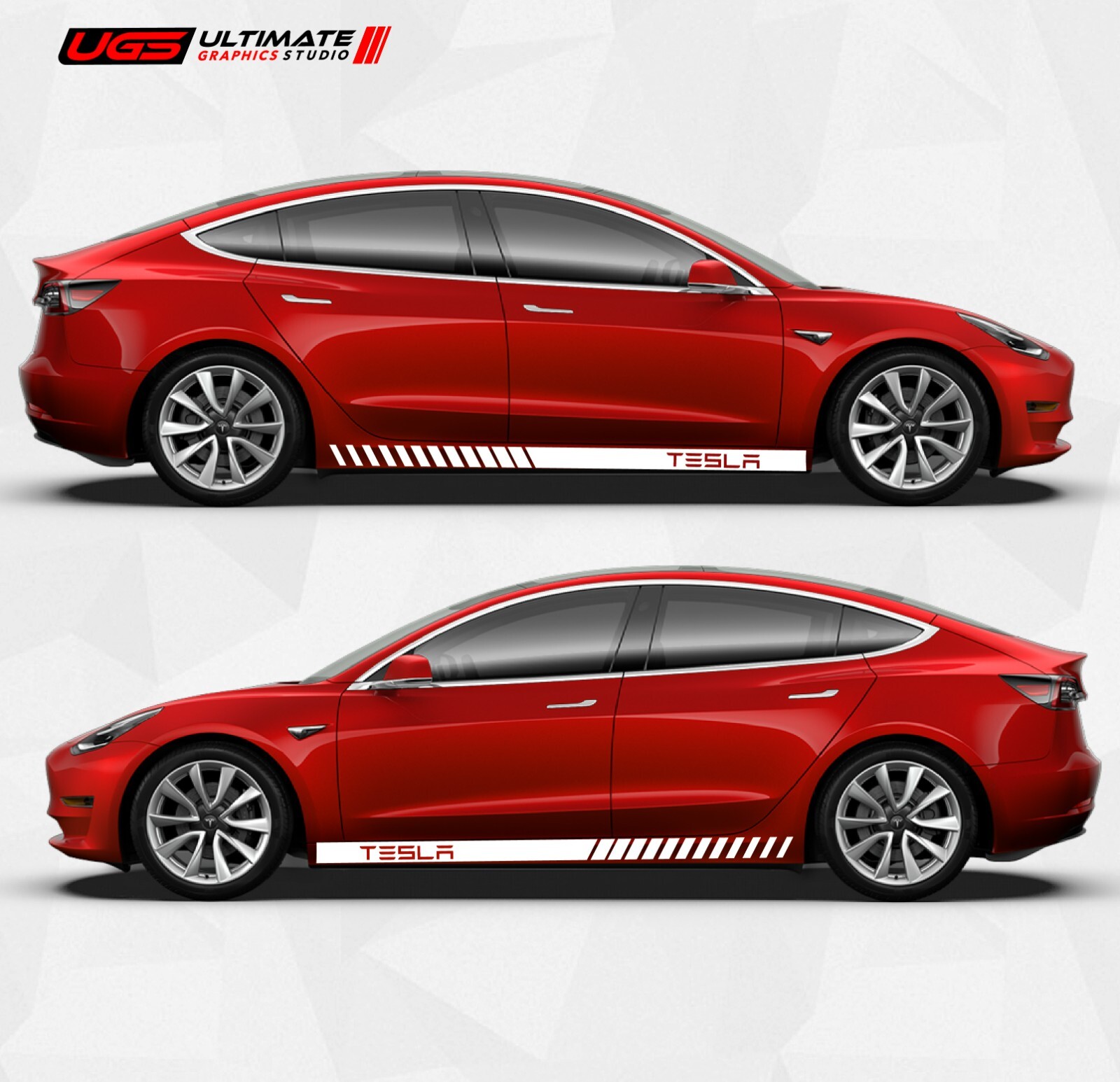 TESLA MODEL Y Hood Rear Racing Stripes Car Sticker Side Door Vinyl ...
