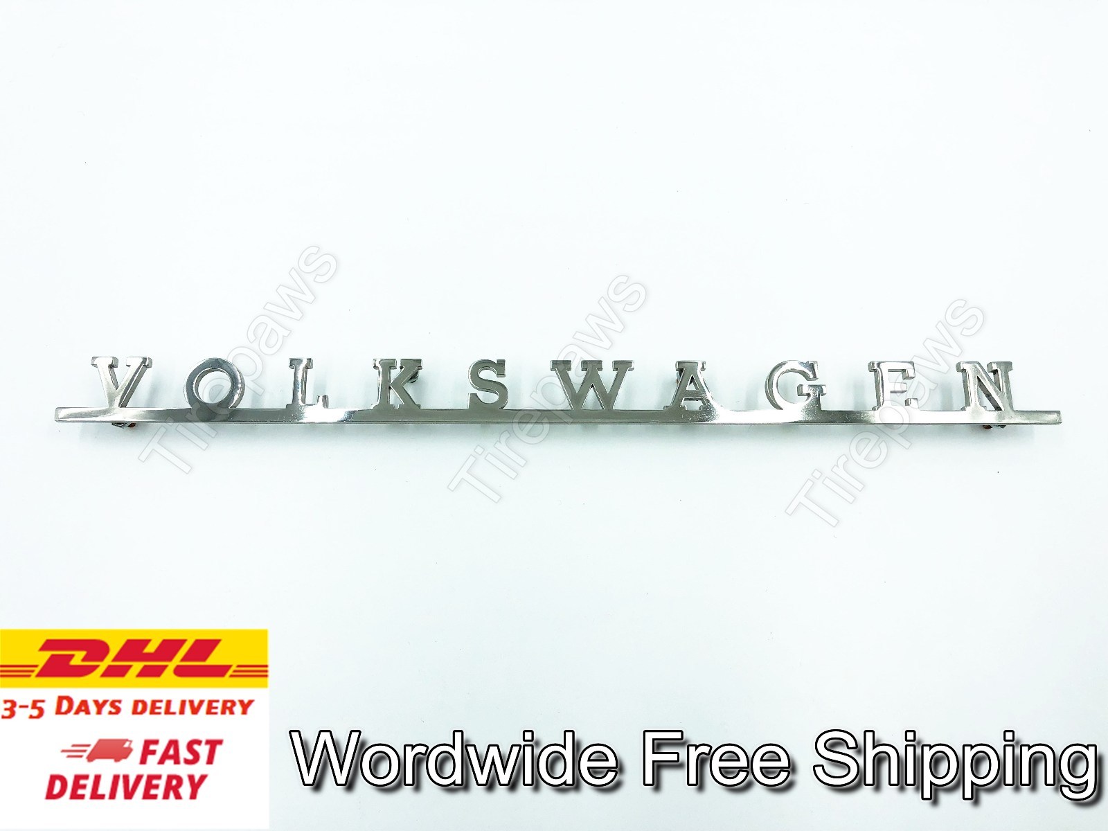 VOLKSWAGEN Script Badge Emblem Stainless Steel Type 2 Bus 63-72 Rear ...