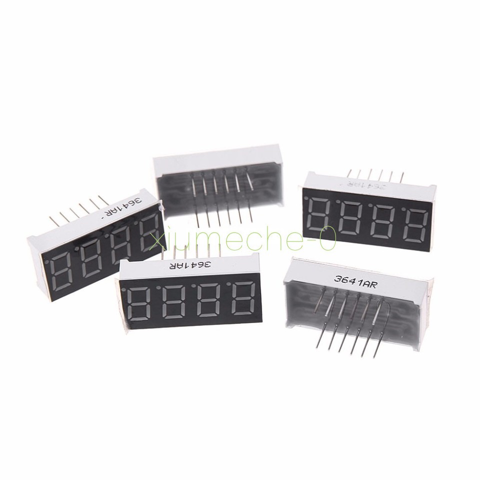 2Pcs 0.36inch 7 Segment 4 Digit Common Cathode 0.36" RED LED digital ...