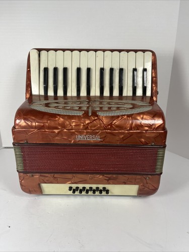 Vintage Universal Accordion Red Made in Italy Works Read | eBay