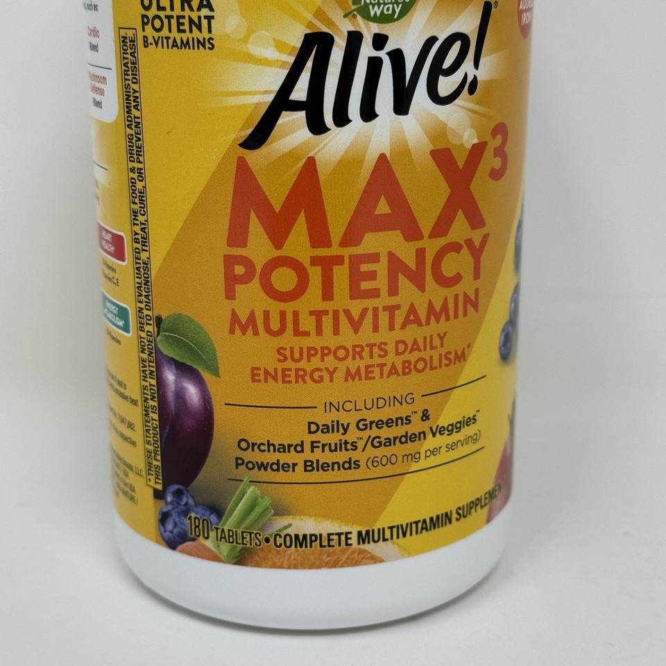Natures Way Alive Max3 Potency Multivitamin 180 Tablets No Iron Added EXP 10/25 | eBay
