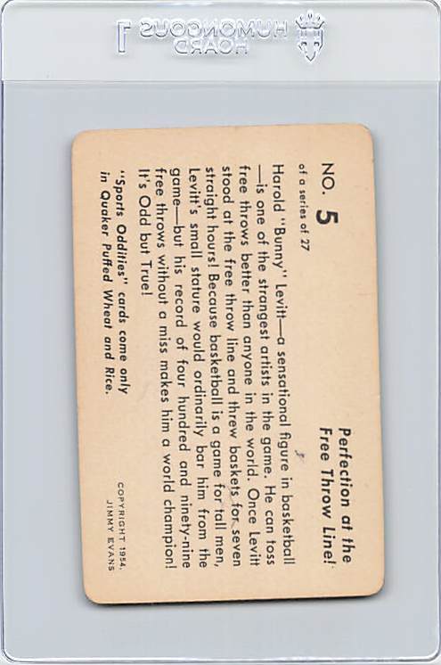 1954 Quaker Sports Oddities #5 Harold "Bunny" Levitt EX *DA-D1939 | eBay