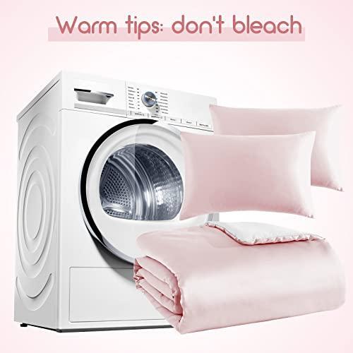 Redkey Satin Comforter Set King Luxurious Soft Silky Cooling Down ...