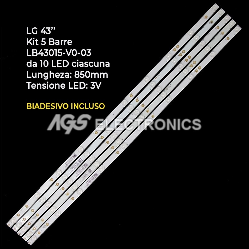 KIT 5 BARRES STRIP 10 TV LED LG LB43015-V0-03 43LH500T L42F220B ...