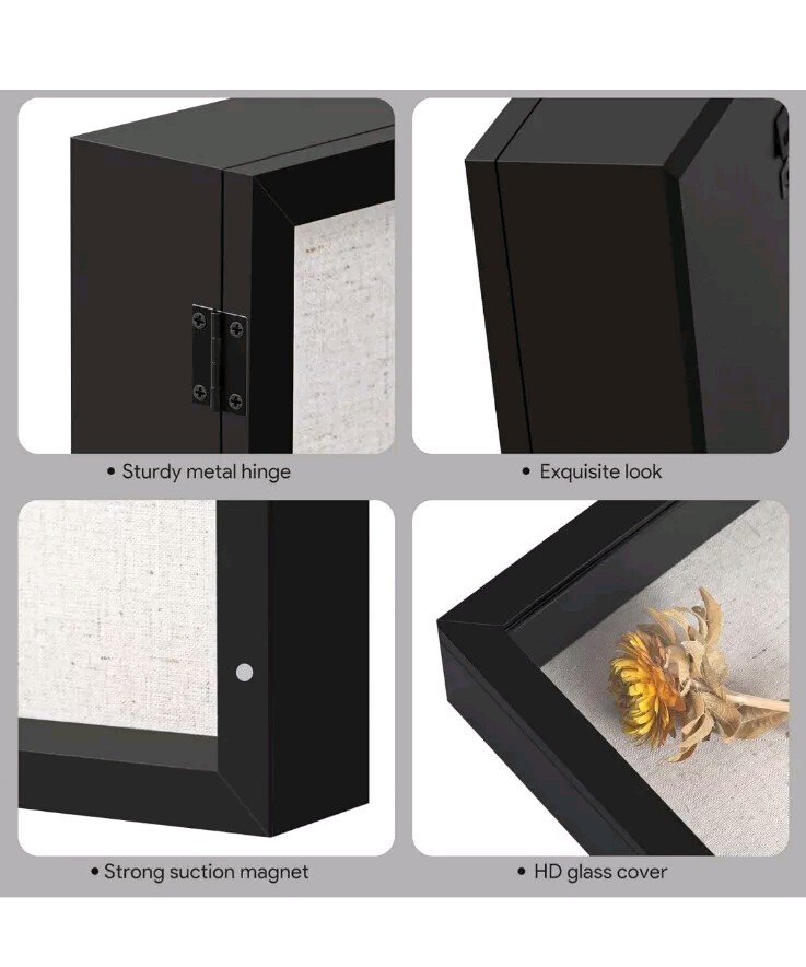 8x10 Shadow Box Frame w/ Linen Back-Sturdy Memory Display Case Flowers ...